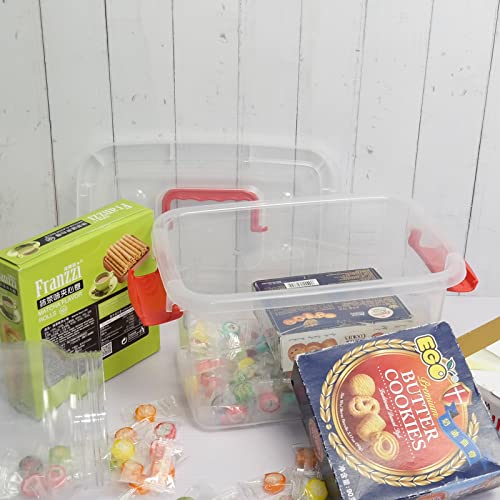 Anbers 5 Quart Plastic Bins with Lid, Latching Storage Box, 6 Packs