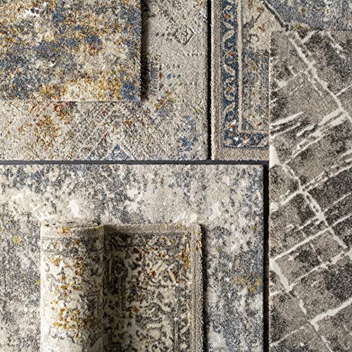Hauteloom Chesnee Living Room, Bedroom Area Rug - Updated Traditional - High Pile - Blue, Yellow - 7'10"