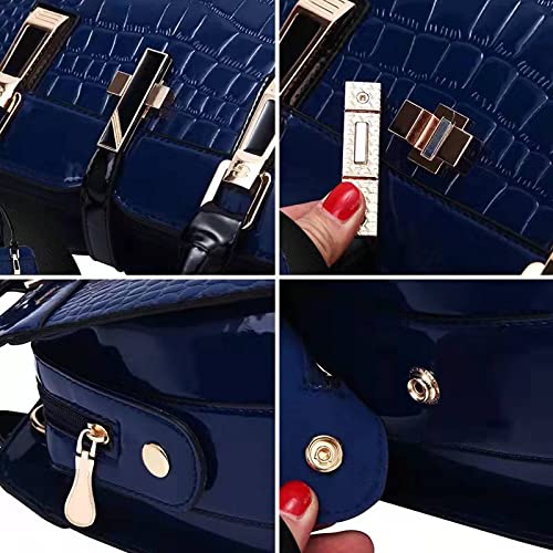JINMANXUE Tote Bags For Women Retro Classic Tote HandBag Crocodile Pattern Purse with Zipper Closure ,Laies Gift (Red)