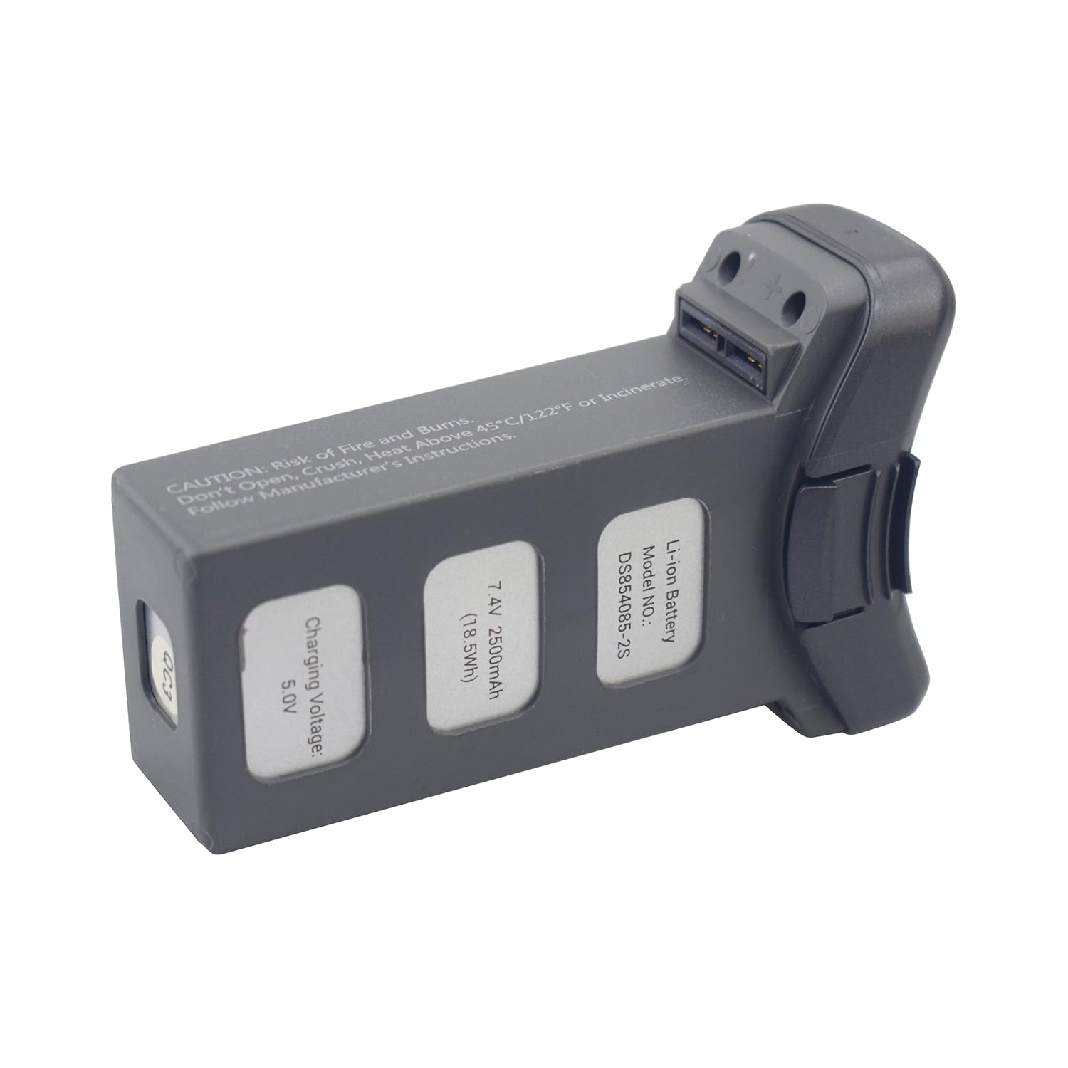 MOONZON 2PCS 7.4V 2500mAh Lithium Battery for HS100 S70W T35 HS100G MQ001 Quadcopter Spare Parts Aircraft Model Drone Battery(Gray)