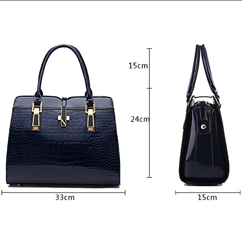 JINMANXUE Tote Bags For Women Retro Classic Tote HandBag Crocodile Pattern Purse with Zipper Closure ,Laies Gift (Red)