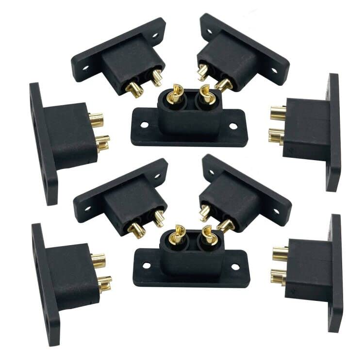 10Pcs Amass XT90E-M Battery Connector XT90E Male Plug Gold-Plated Connector with PVC Protective Sleeve Dust Cap for RC Aircraft Drone Accessories