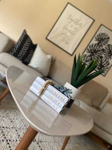 Hardcover Decorative Book,Modern Hardcover Decorative Books,Faith|Hope|Trust(Set of 3) Stacked Books for Decorating Coffee Tables and Bookshelf