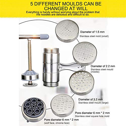 Stainless Steel Noodle Maker,Manual Pasta Machine Stainless Steel Pasta Maker Pasta Press Noodle Machine, kitchen Aid Asseccories Pasta Tools
