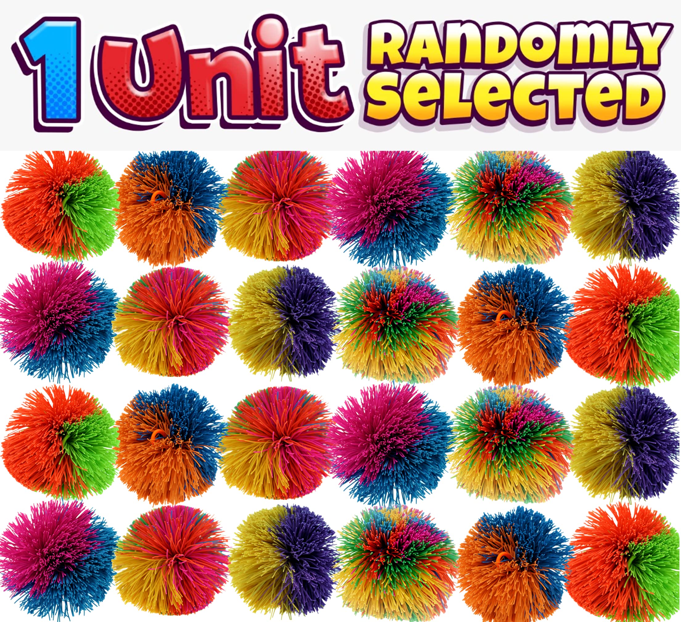 JA-RU Bandy Ball (Random Color), 3" Fidget Ball with String & Spike, Stress Relief Sensory Toy for Kids & Adults