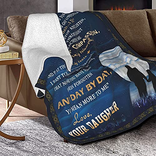 Joyloce to My Dad from Daughter Flannel Fleece Throw Blanket 60"x50", Grateful Love Birthday Gift Throws Blankets, Happy Father's Day Present for Sofa, Super Cozy Lightweight Father Gifts Idea