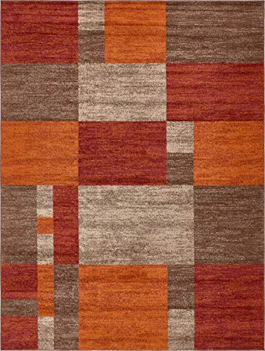 Unique Loom Autumn Collection Area Rug - Providence (9' x 12' 2" Rectangle, Multi/ Beige)