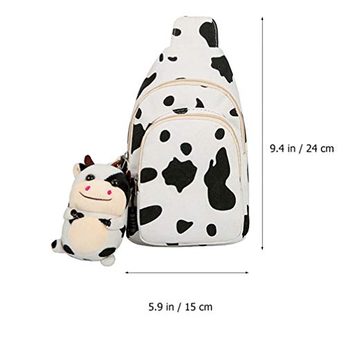 VALICLUD Hiking Backpack Small Crossbody Bag Mini Sling Backpack Small Cow Print Purse Canvas Cartoon Sling Bag Cell Phone Purse Cute Small Backpacks