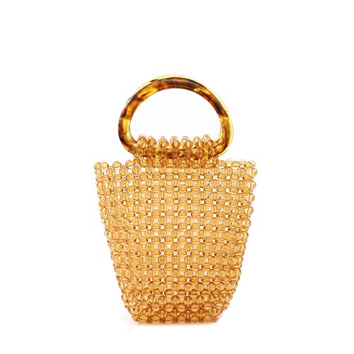 YUSHINY Women Colored Transparent Beaded Acrylic Handbag Handmade Evening Bags for Wedding Party