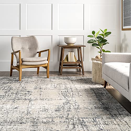 nuLOOM Aly Modern Abstract Area Rug, 9x12, Beige