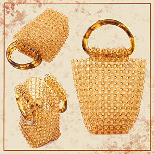 YUSHINY Women Colored Transparent Beaded Acrylic Handbag Handmade Evening Bags for Wedding Party