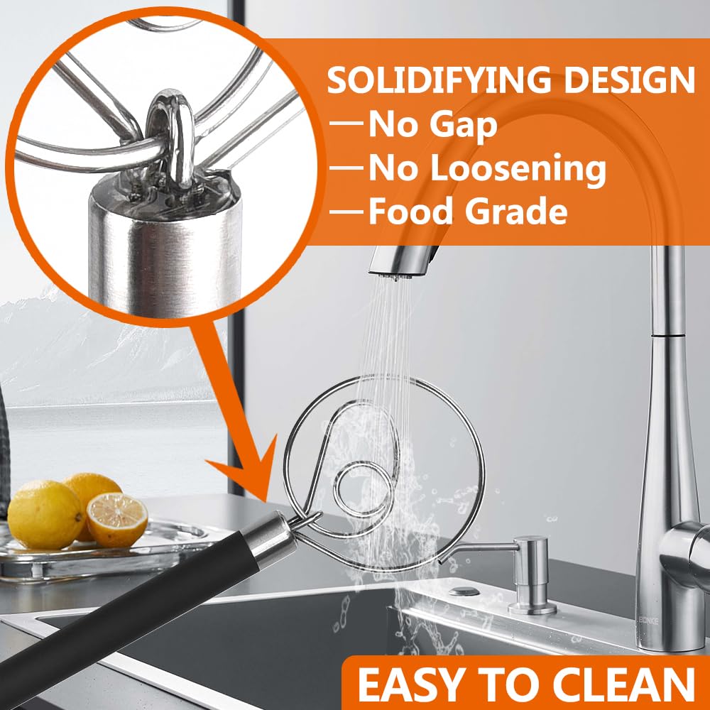 Guowall Stainless Steel Dough Whisk for Dutch Bread with Rubber Anti-Slip Handle 12 inch Dough Blender Mixer Baking Tools for Cake Bread Pizza Pastry Biscuits