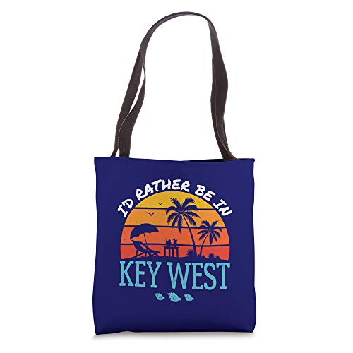 I'd Rather Be In Key West Retro Florida Keys Souvenir Tote Bag