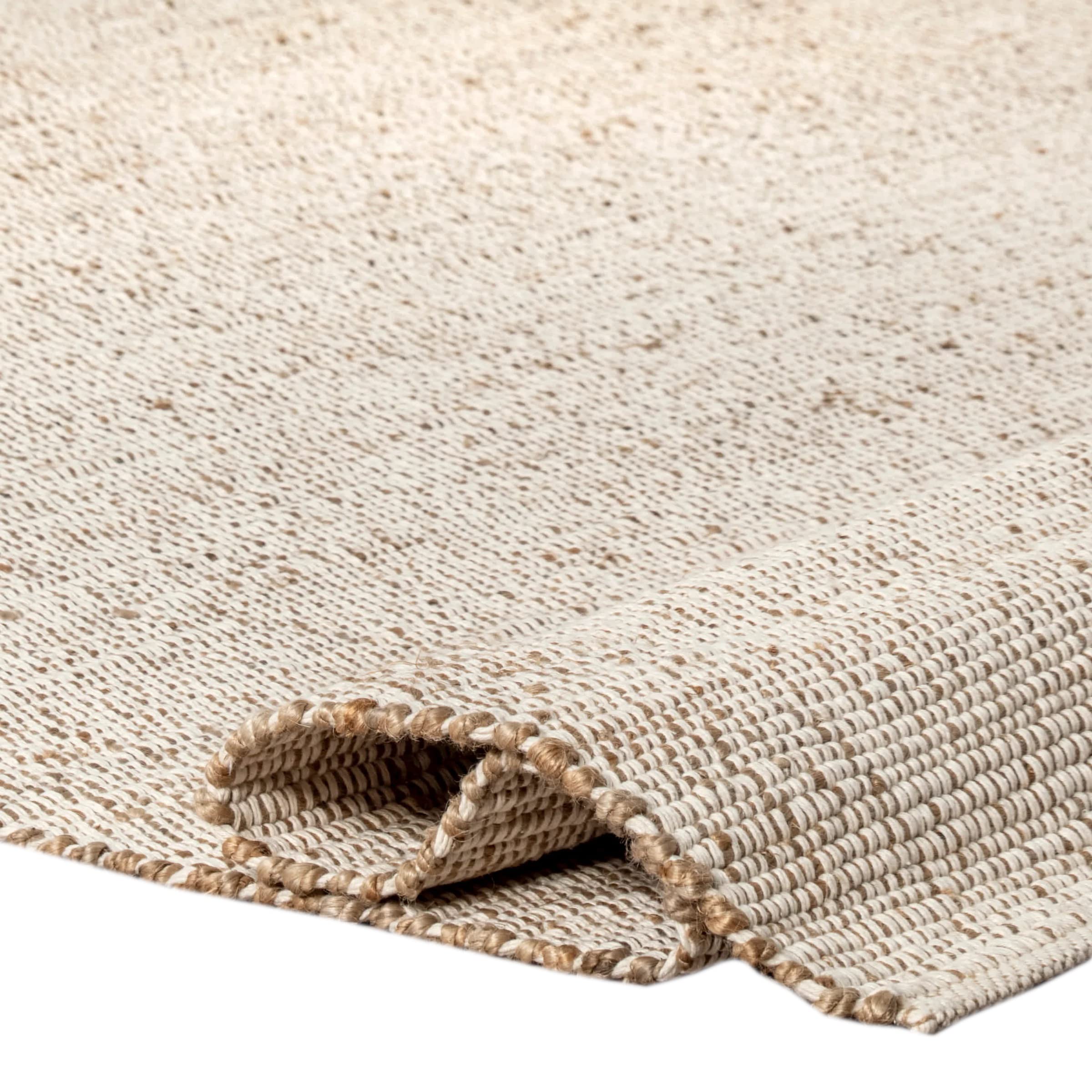 S & L Homes Jute Cotton Hand Woven Natural Farmhouse Area Rug for Living Room - Rustic Vintage Bohemian Décor - (5' x 8' Natural)