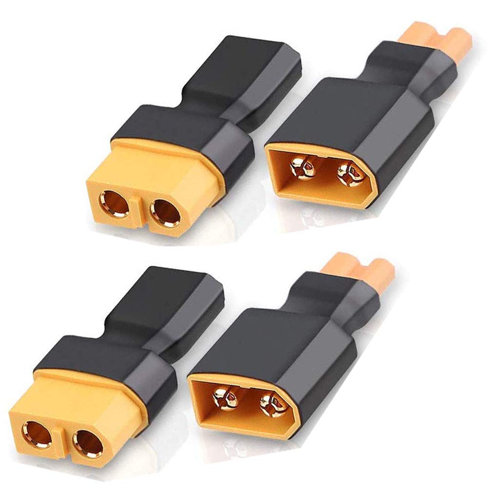 2 Pair No Wires XT30 to XT60 Plug Female Male Adapter Wireless Connector for RC FPV Drone Car Lipo NiMH Battery Charger ESC