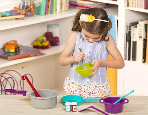 Battat – Pretend Cooking Set – Plastic Kitchen Toys – Play Dishes & Utensils-Toddler Cooking Set – 3 Years + (21 Pcs)