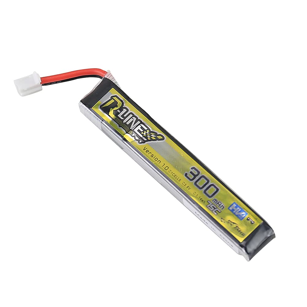 SoloGood TATTU 5pcs 300mAh 1S Battery 3.8V 75C FPV Lipo Battery with PH2.0 Plug Connector for FPV Tiny Whoop 1S Brushless Whoop Drone