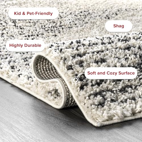 nuLOOM Scarlette Abstract Diamond Shag Area Rug, 9x12, Off-white