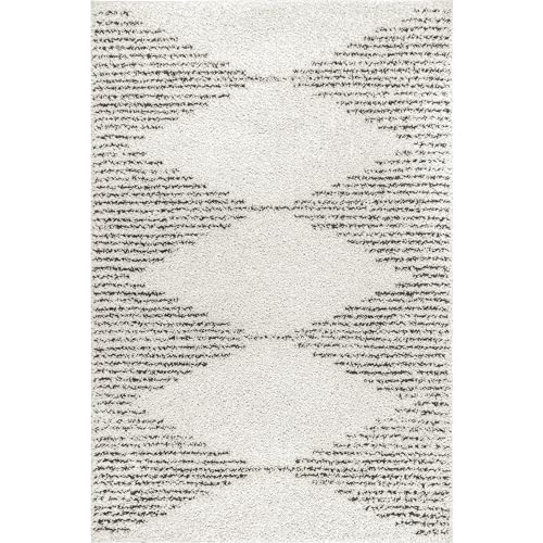 nuLOOM Scarlette Abstract Diamond Shag Area Rug, 9x12, Off-white