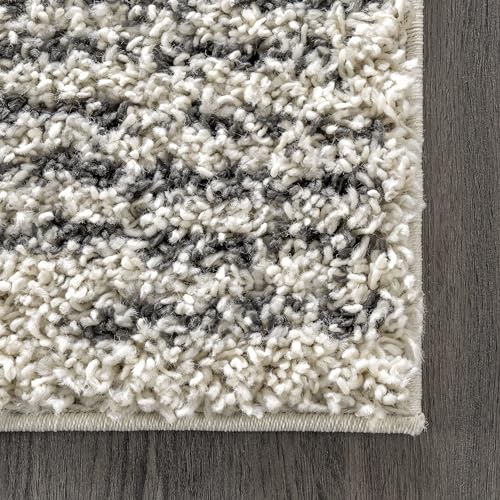 nuLOOM Scarlette Abstract Diamond Shag Area Rug, 9x12, Off-white