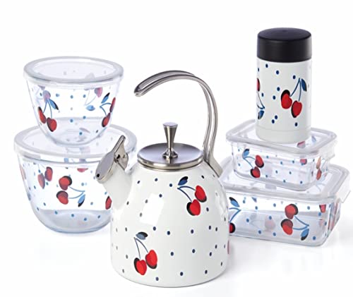 Kate Spade 890833 Vintage Cherry Dot 4-Piece Rectangular Storage Set