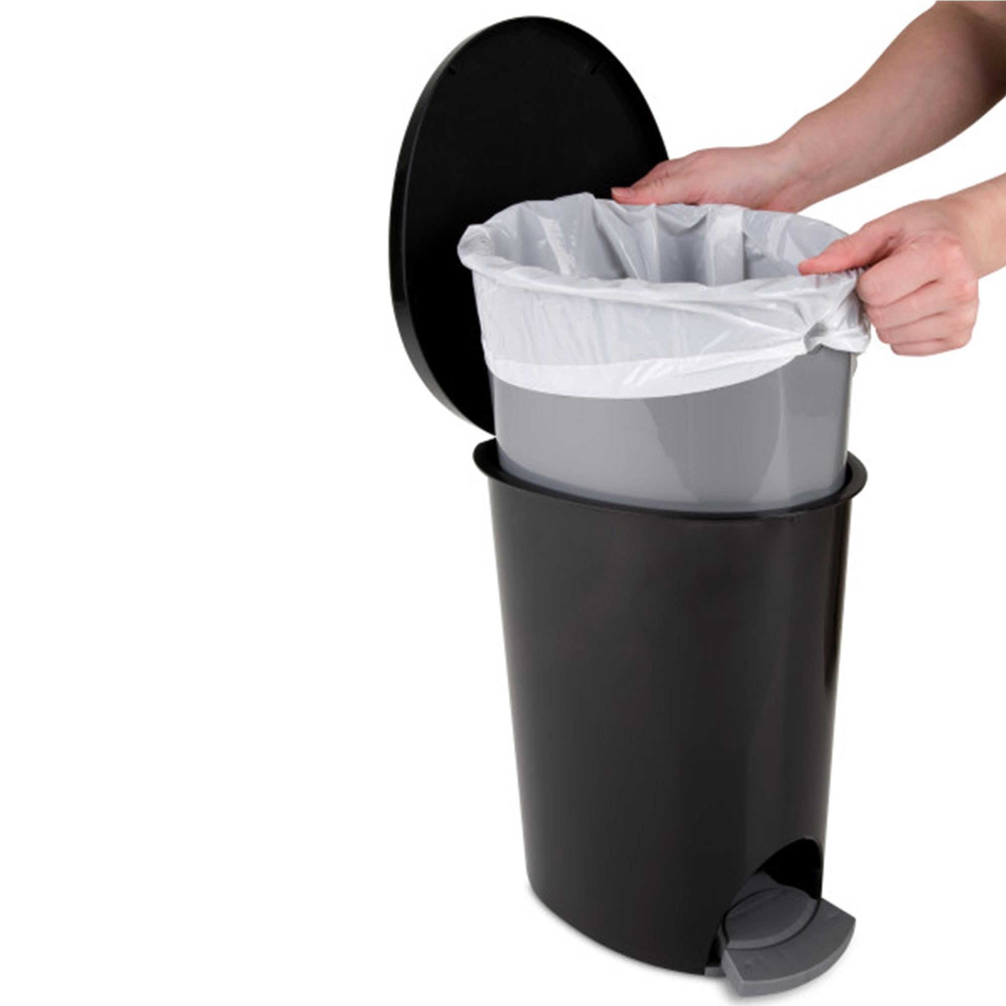 Sterilite 2.6 Gal./9.8 L Ultra StepOn Wastebaskets, 2.6 Gallon, Black