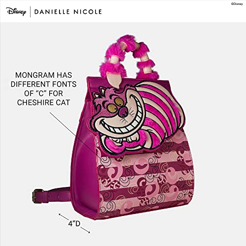 Danielle Nicole Disney Alice in Wonderland Mini Backpack, Cheshire Cat Monogram Small Handbag Purse, Pink