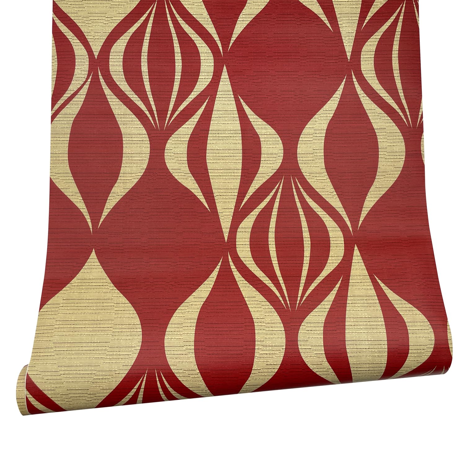 Yifely Red Geometric Design Furniture Paper Self-Adhesive Shelf Liner Dresser Drawer Sticker 17.7 Inch by 9.8 Feet