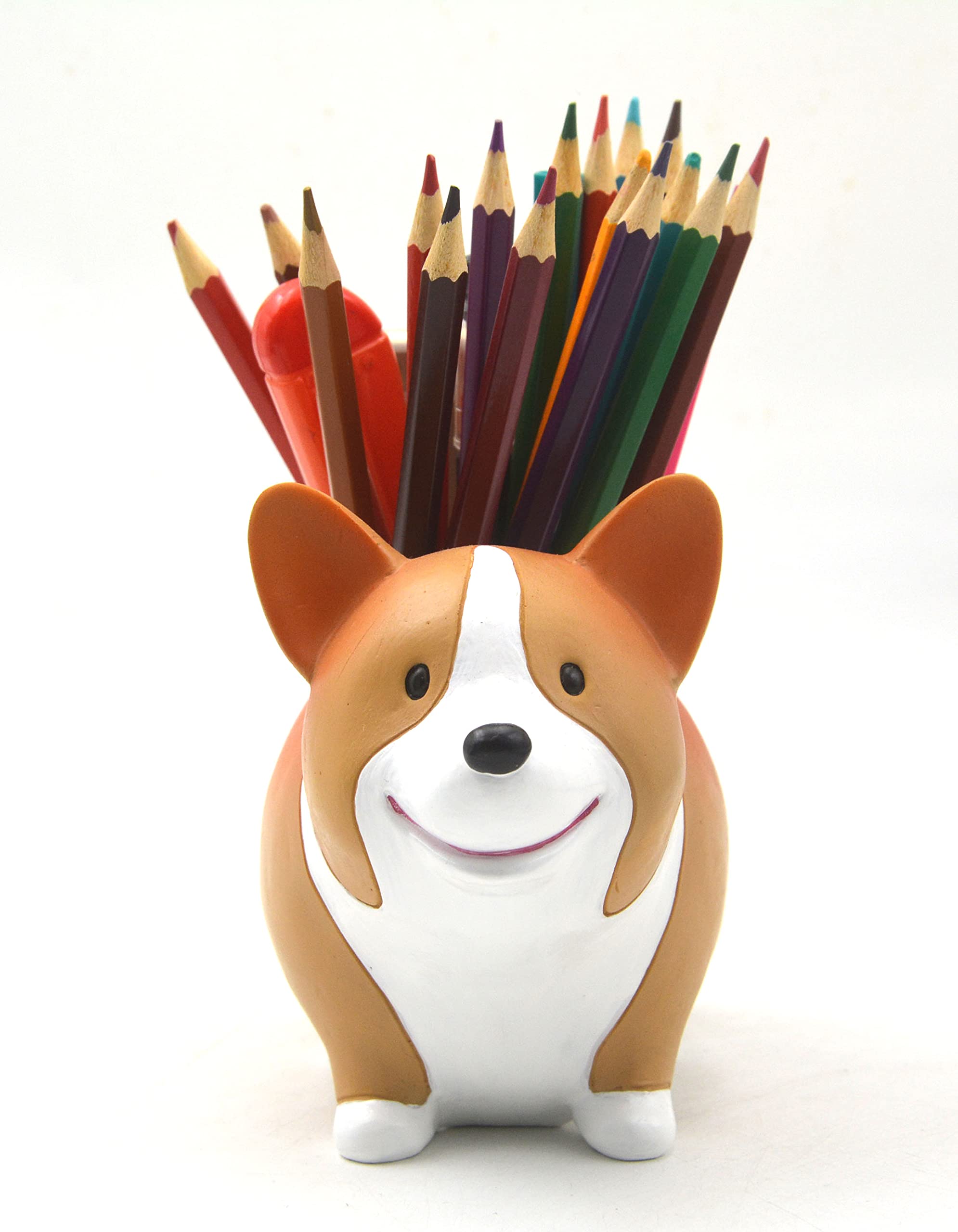 MONMOB Creative Cute Desk Accessories Corgi Pen Pencil Holder with Phone Stand Pen Cup Office Decor Home Office School Desk Decor Corgi Gift for Women Men