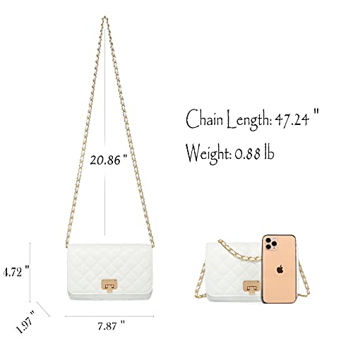 HAKSIM Women Shoulder Bag Quilted Crossbody Purse Designer Lattice Leather Chain Bag