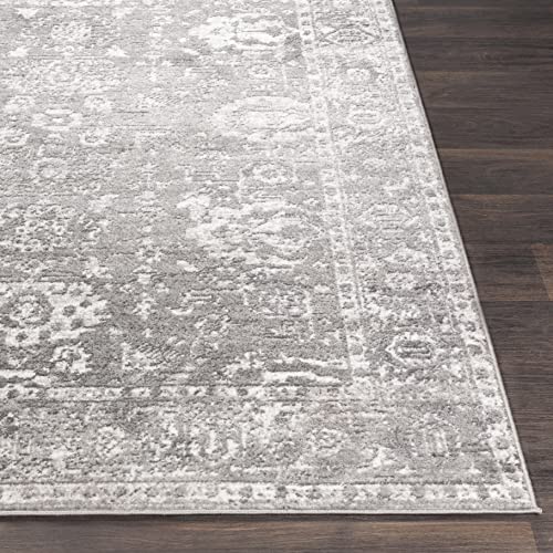 Mark&Day Area Rugs, 5x7 Kedrick Transitional Charcoal Area Rug, Gray/White/Black Carpet for Living Room, Bedroom or Kitchen (5'3" x 7'3")