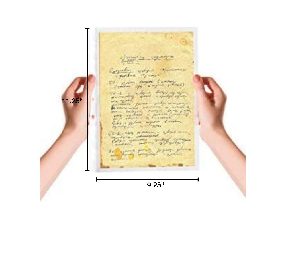 Rubex Sheet Protectors 8.5 x 11 inch Clear Page Protectors Plastic Sleeves Reinforced 11 Hole fit for 3 Ring Binder Top Loading 9.25 x 11.25 inch (500 Sheets)