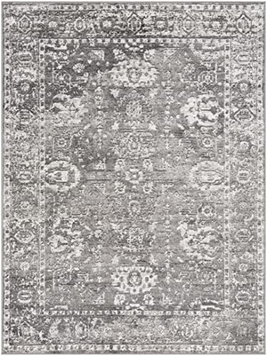 Mark&Day Area Rugs, 5x7 Kedrick Transitional Charcoal Area Rug, Gray/White/Black Carpet for Living Room, Bedroom or Kitchen (5'3" x 7'3")