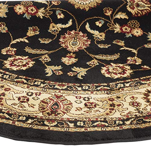 Westerly 5'3 Round Area Rug - Marash Luxury Collection (Black)