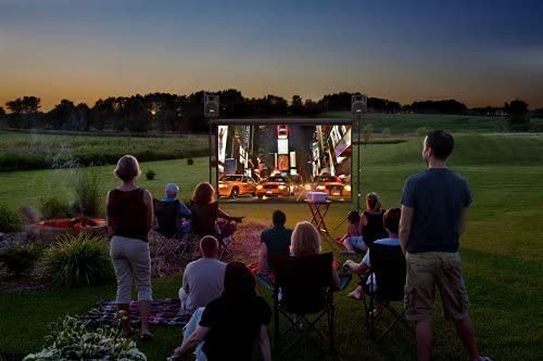 Indoor/Outdoor Theater Kit | Silverscreen Series System | Projection Screen with 1080pHD Savi 4000 Lumen Projector, Sound System, Streaming Device w/WiFi (SS-100)
