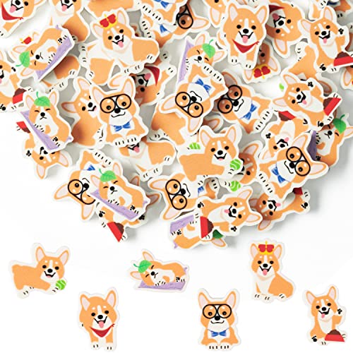 ANGOLIO 60Pcs Corgi Cartoon Erasers Back to School Gifts for Kids Animal Pencil Top Erasers Mini Kawaii Cartoon Corgi Eraser for Classroom Activities Rewards Game Prizes Corgi Birthday Party Supplies