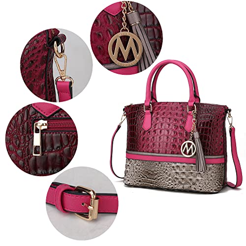 MKF Crossbody Tote Bag for Women, & Wristlet Wallet Purse Set β PU Leather Top-Handle Satchel Shoulder Handbag Brown