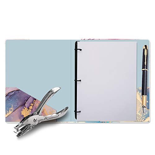 ZAXMEY 3 Ring Binder 1 Inch Ring, Fashion Design Binder for School, Home, Students, Women, Cute Custom Pattern with Hold Letter Size Interior Pockets,Gorgeous Marble