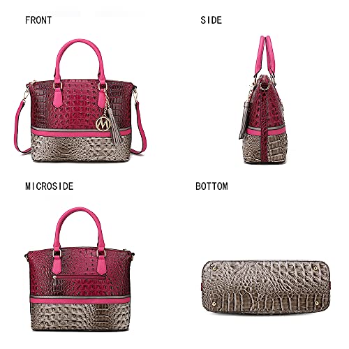 MKF Crossbody Tote Bag for Women, & Wristlet Wallet Purse Set β PU Leather Top-Handle Satchel Shoulder Handbag Brown