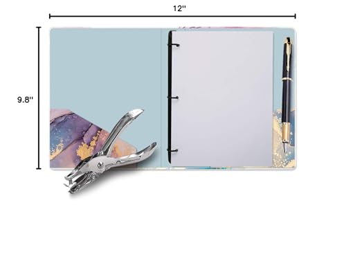 ZAXMEY 3 Ring Binder 1 Inch Ring, Fashion Design Binder for School, Home, Students, Women, Cute Custom Pattern with Hold Letter Size Interior Pockets,Gorgeous Marble