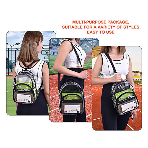 Oraben Small Clear Backpack Stadium Approved,Small Clear Purse Backpack Clear Cute Daypacks Convertible Shoulder Bag Clear Bag for Women Girls (Black,Small)