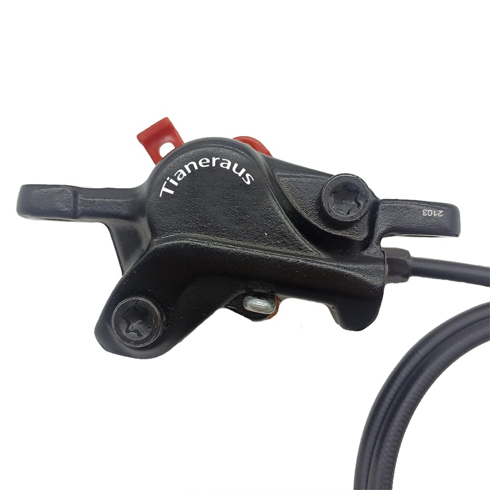 Mountain Bike Hydraulic Brake and Lever - Left Front 850mm Adapter Aluminum Alloy Hydraulic Bike Brakes, Post Mount, Resin Pads, Black