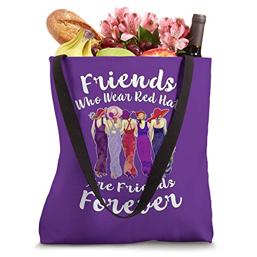 Friends Who Wear Red Hats Elegant Style Gift | Purple Tote Bag