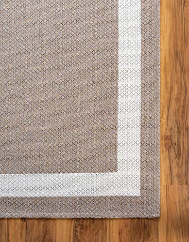 Rugs.com Georgia Collection Rug – 4' x 6' Taupe Flatweave Rug Perfect for Living Rooms, Large Dining Rooms, Open Floorplans