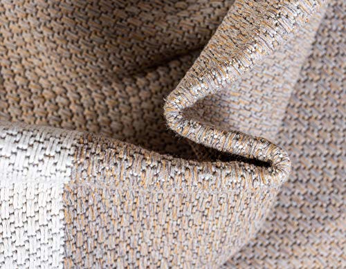 Rugs.com Georgia Collection Rug – 4' x 6' Taupe Flatweave Rug Perfect for Living Rooms, Large Dining Rooms, Open Floorplans