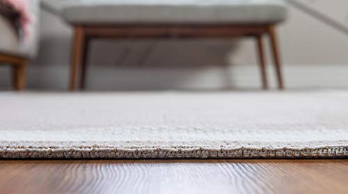 Rugs.com Georgia Collection Rug – 4' x 6' Taupe Flatweave Rug Perfect for Living Rooms, Large Dining Rooms, Open Floorplans