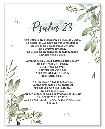 Psalm 23, Psalm 91, Psalm139 Wall Art Prints - Set of 3 Posters - ESV Bible Page Verse Wall Decor - 8x10 - Unframed