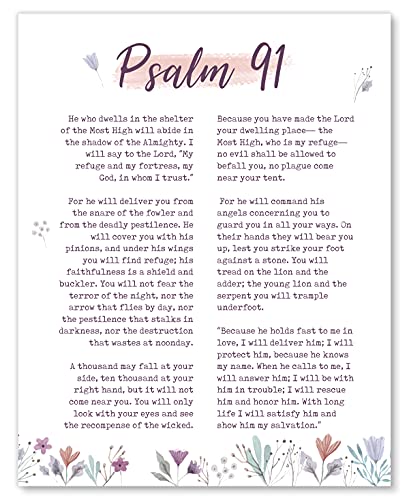 Psalm 23, Psalm 91, Psalm139 Wall Art Prints - Set of 3 Posters - ESV Bible Page Verse Wall Decor - 8x10 - Unframed