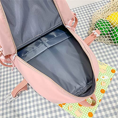 Cute Backpack Kawaii School Supplies Laptop Bookbag, Back to School and Off to College Accessories (Pink)
