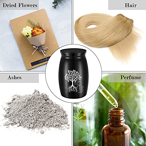 Small Urn for Ashes 3 Inches Mini Tree of Life Aluminum Urn for Human Ashes Cremation Funeral Ash Holder - Like Branches on a Tree we Grow in Different Direction,but Love Keeps us Together Forever